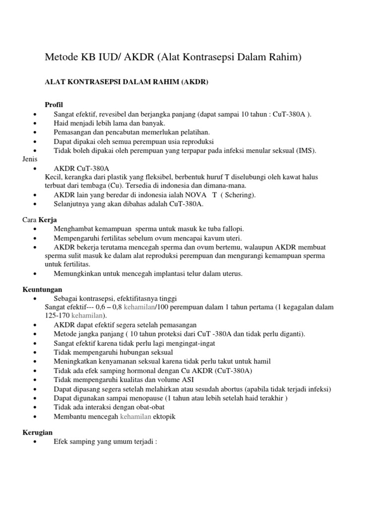 Metode KB IUD | PDF