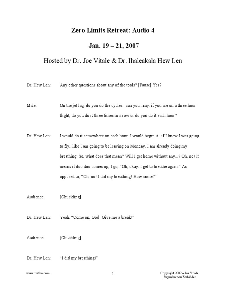 Zero Limits Seminar 1 CD 4 of 6 | PDF