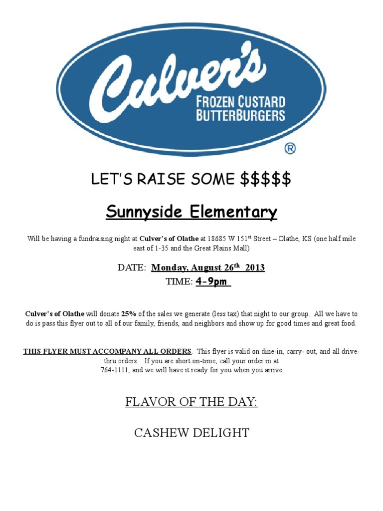 Culver's Flyer | PDF