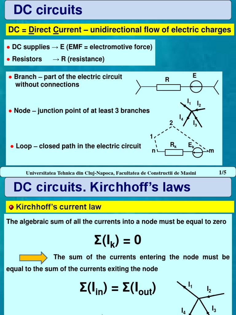 Understanding DC Circuits and Kirchhoff's Laws | PDF | Science ...