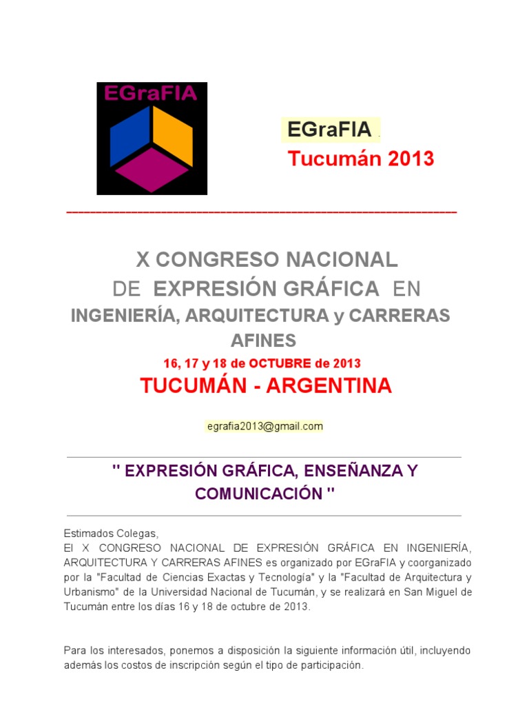 X Congreso Egrafia - Tucuman 2013 - Segundo Envio - SPW | PDF | Diseño ...