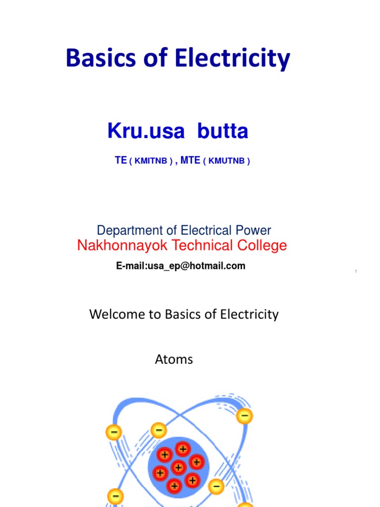Basics of Electricity Overview | PDF | Science & Mathematics