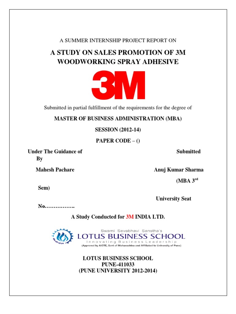 3m India Ltd. Project | PDF | Coupon | Retail