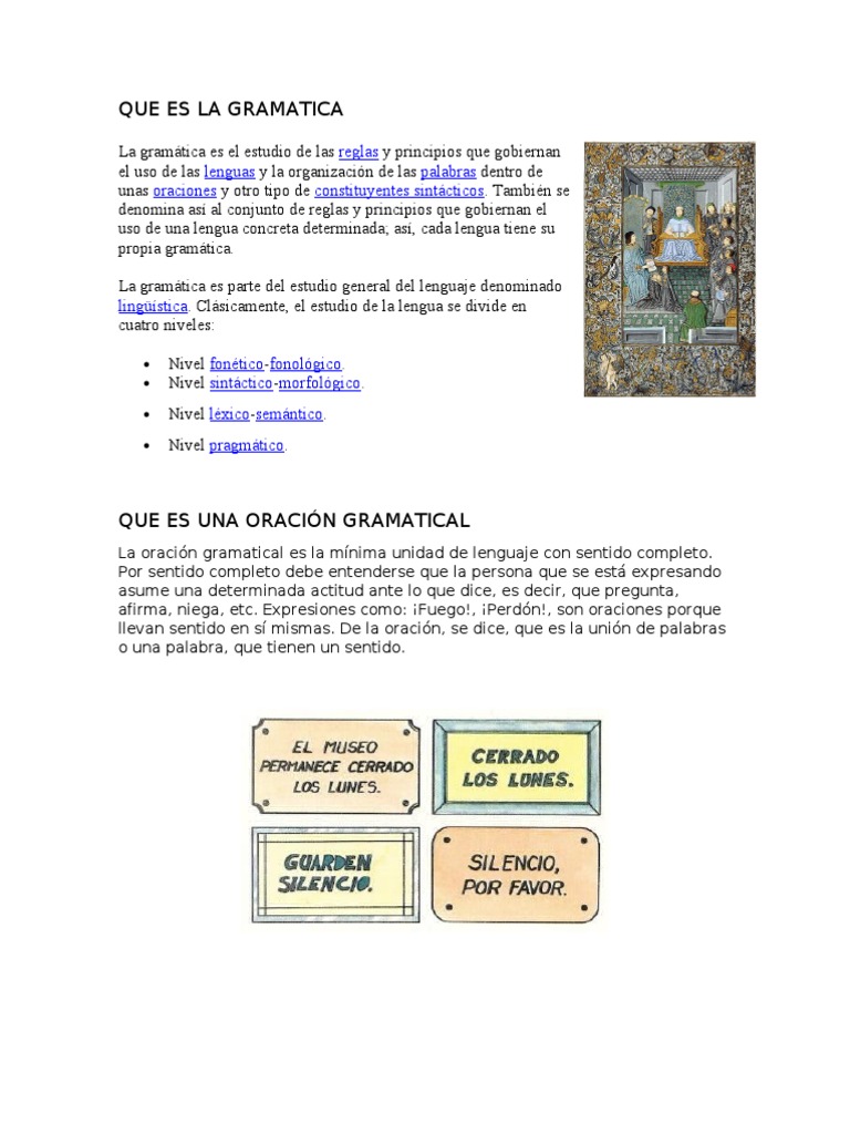 Que Es La Gramatica | PDF | Gramática | Sustantivo