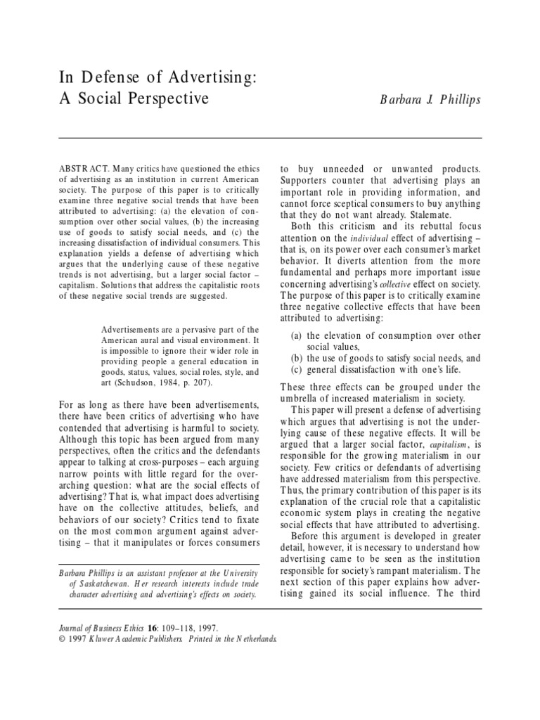 Defensive Advertising | PDF | Capitalism | Consumerism