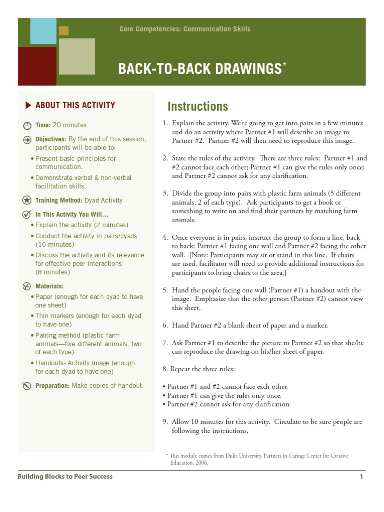 Back To Back Drawings | PDF | Communication | Psychology