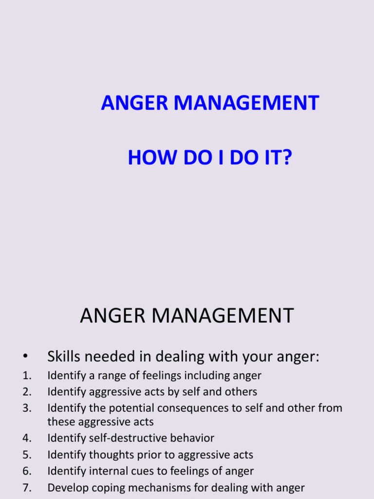 Anger Management | PDF | Anger | Subjective Experience