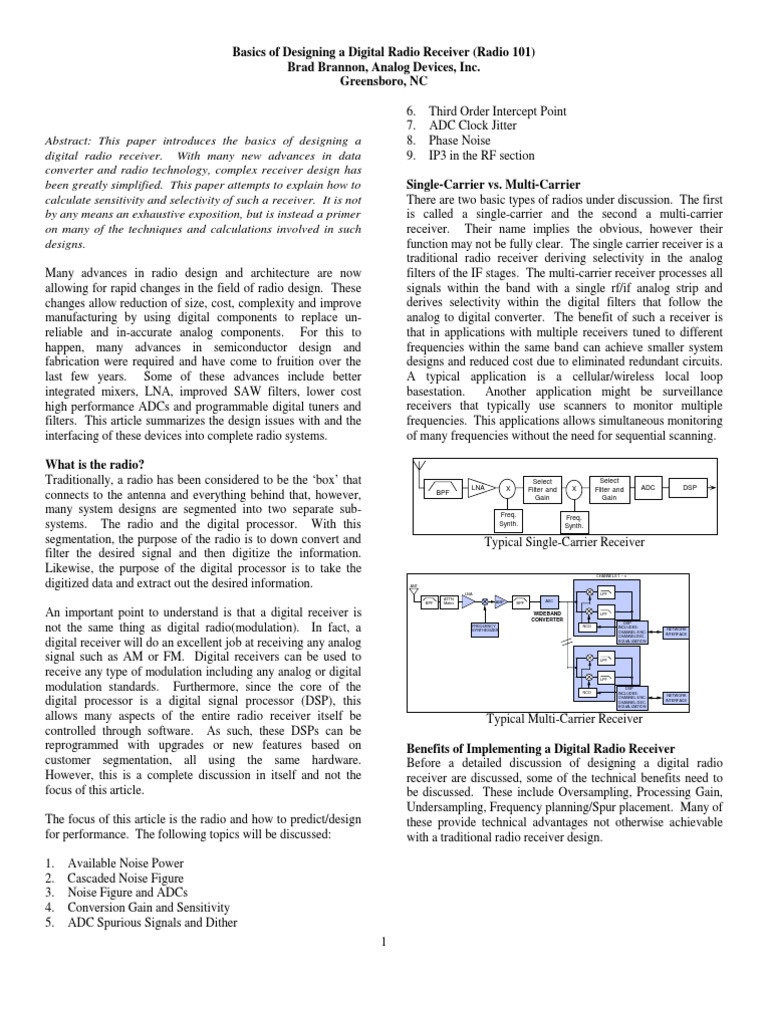 Digital Radio Receiver (AM - FM) | PDF | Analog To Digital Converter ...