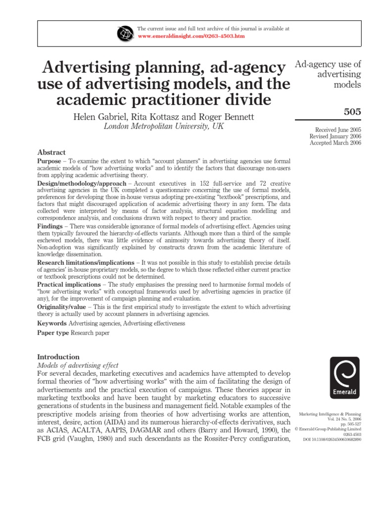 Advertising Planning | Download Free PDF | Advertising | Marketing