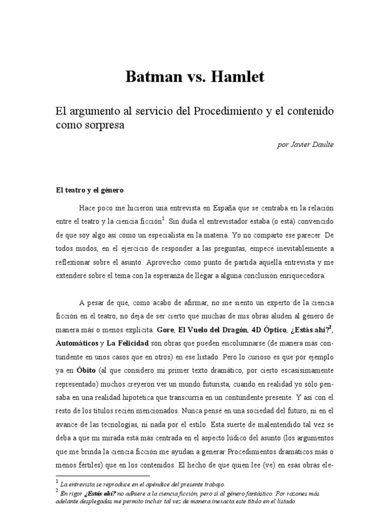 Batman vs. Hamlet | PDF | Verdad | Ciencia ficción