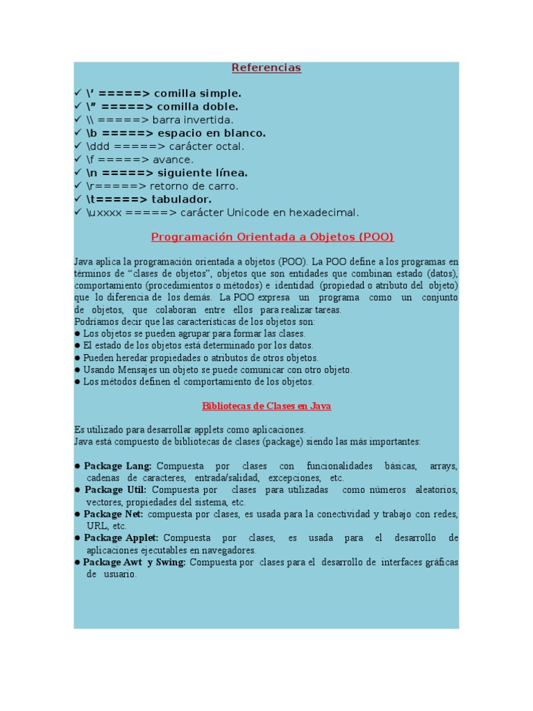 Resumen Visual Java (NetBeans) | PDF | Objeto (informática) | Java ...