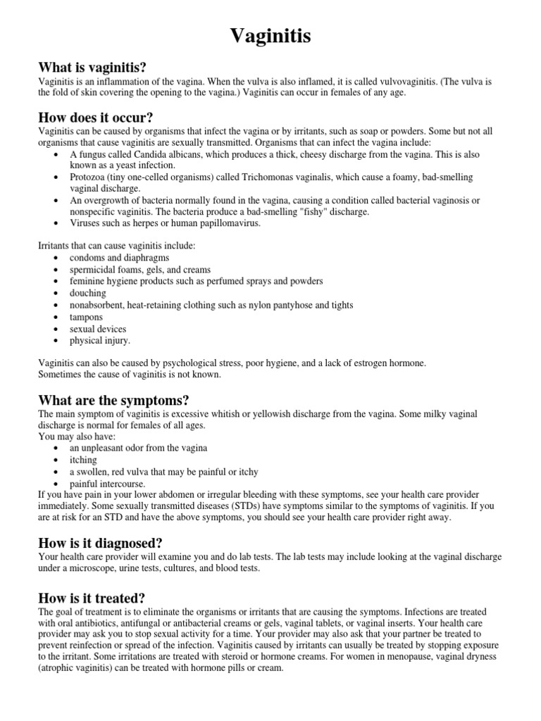 Vaginitis | PDF | Vagina | Women's Health