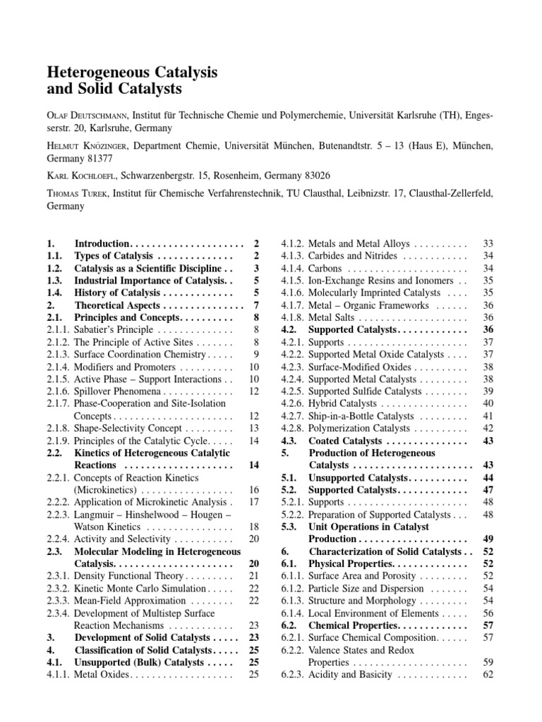 Heterogeneous Catalysis and Solid Catalysts | PDF | Catalysis | Surface ...