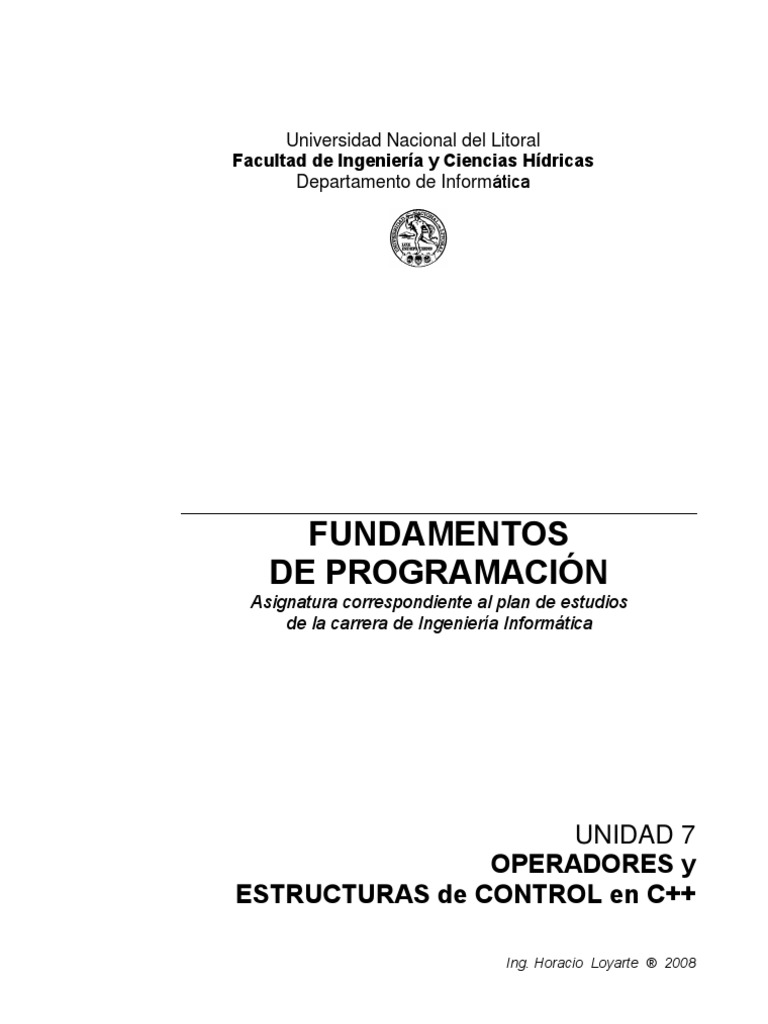 Guia 07 (Estructuras de Control en C++) | PDF | C ++ | Lenguaje de ...