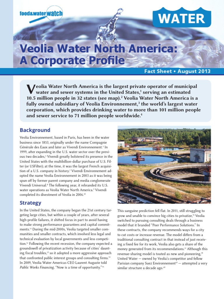 Veolia Water North America: A Corporate Profile | PDF | Waste | Business