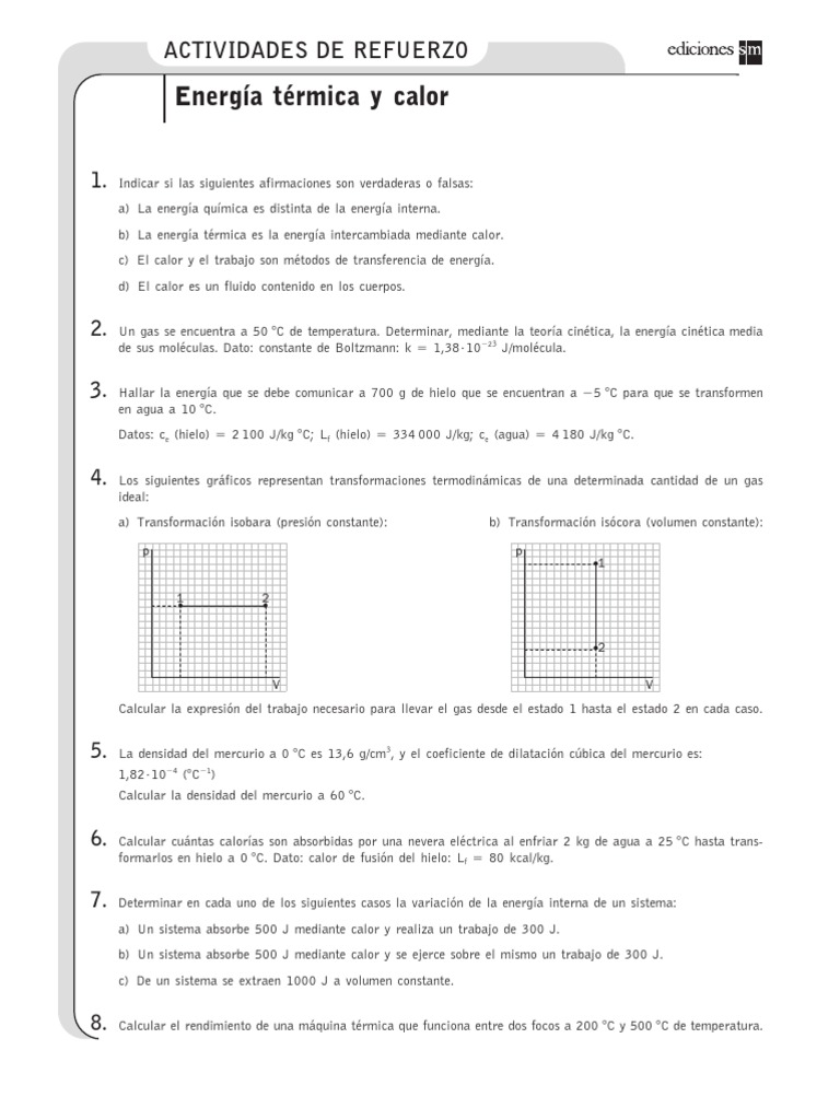 Actividades sobre energía térmica | PDF | Calor | Gases