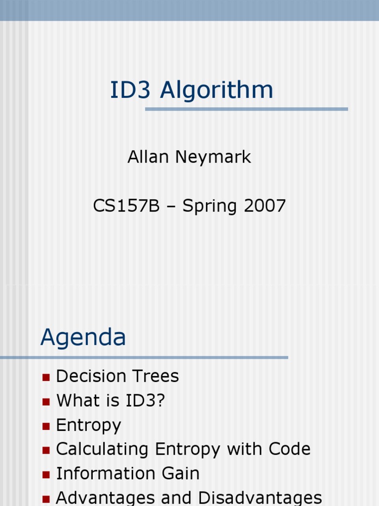 ID3 AllanNeymark | PDF | Applied Mathematics | Algorithms