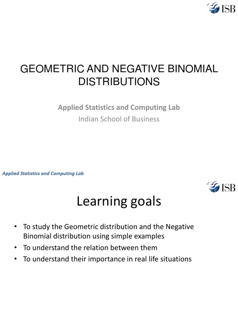 Geometric vs Negative Binomial Distributions | PDF | Probability ...