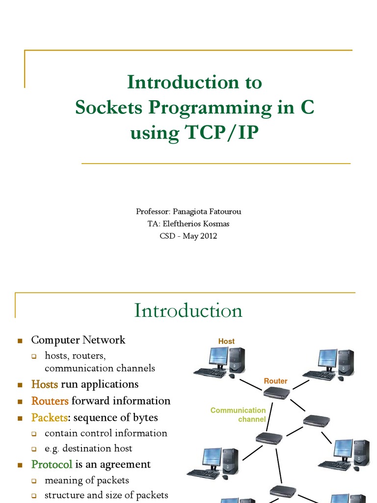 TCP/IP Sockets in C | PDF | Port (Computer Networking) | Internet Protocol Suite