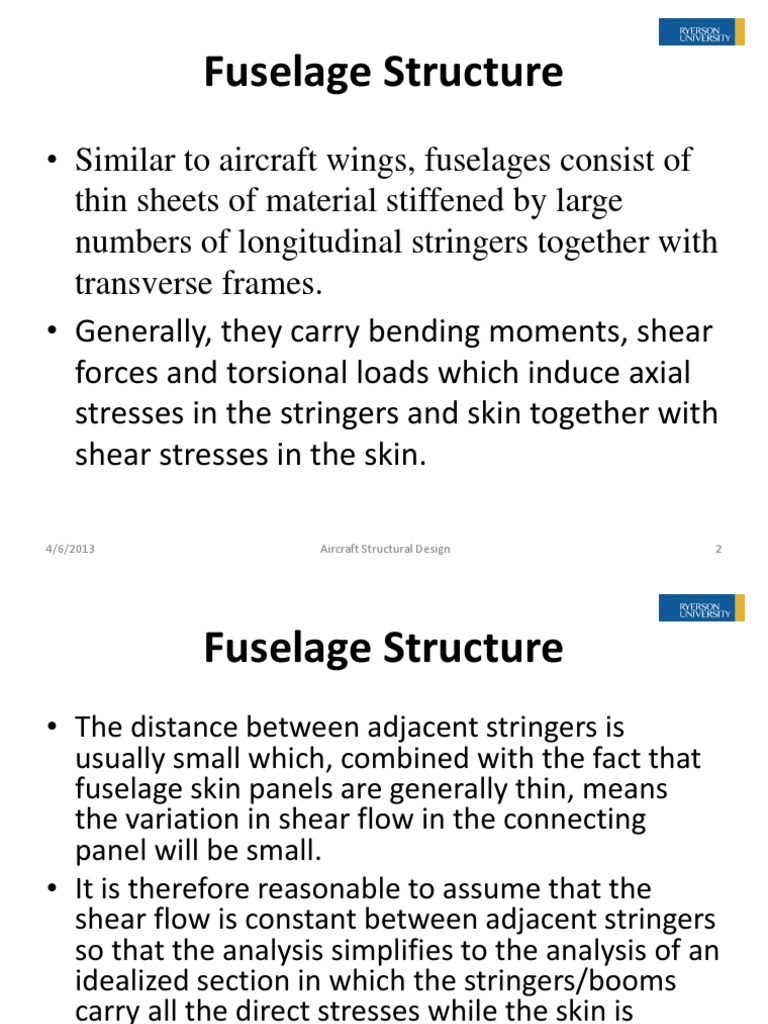 Week12 Fuselage Structure | PDF | Bending | Fuselage