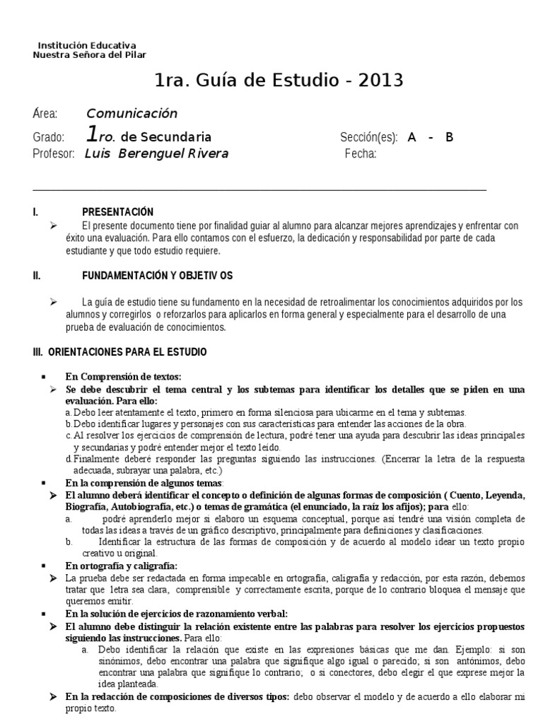 1ro Guia Comunicacion | PDF