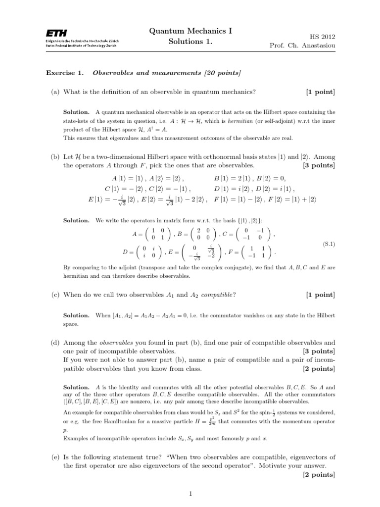 Midterm Solution | PDF | Wave Function | Hamiltonian (Quantum Mechanics)