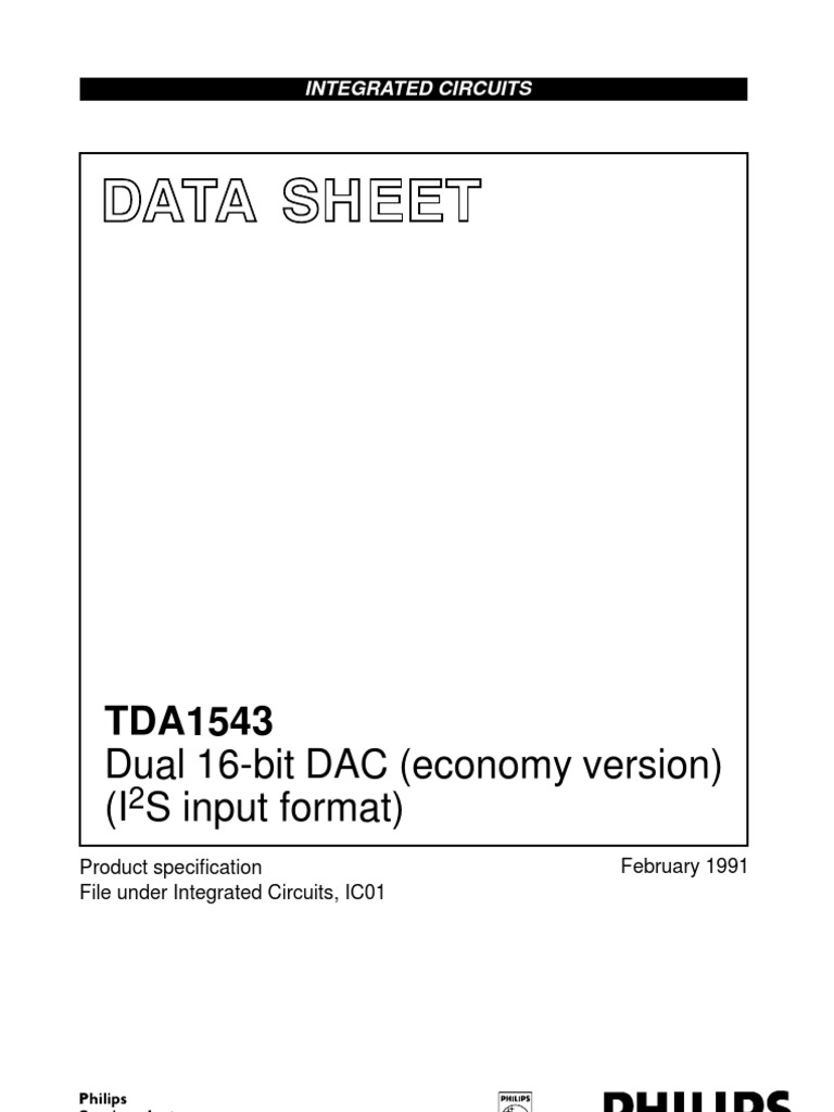 Tda 1543 | PDF | Digital To Analog Converter | Soldering