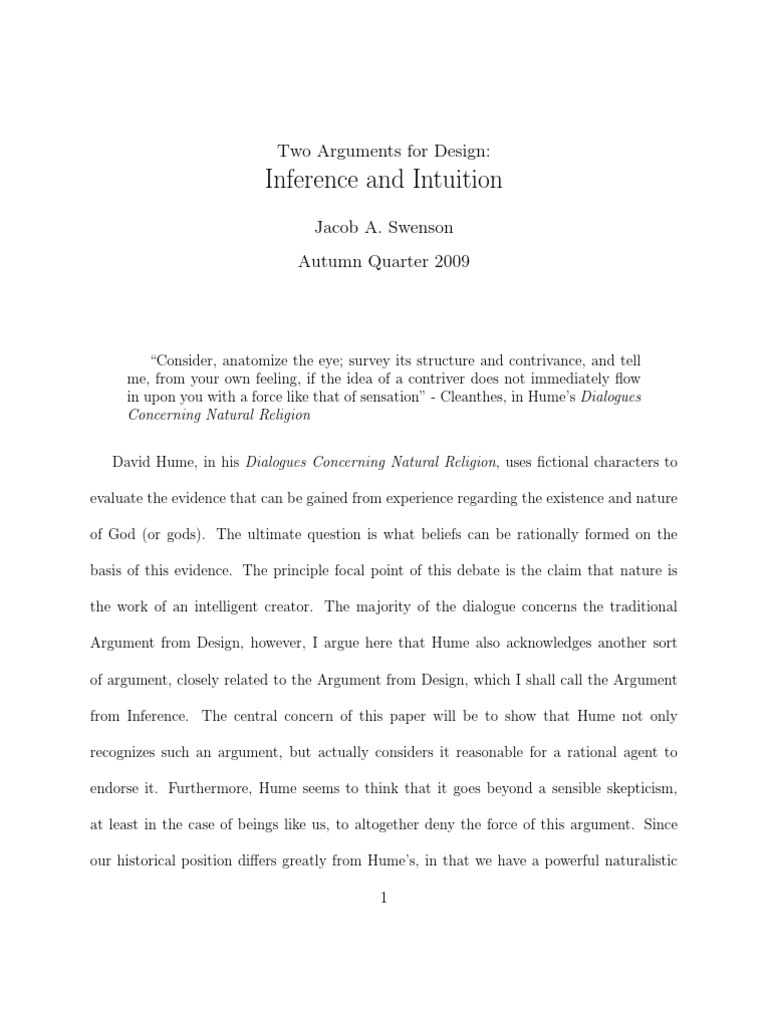 Intuition&Inference Final | PDF | Philosophy | Self-Improvement
