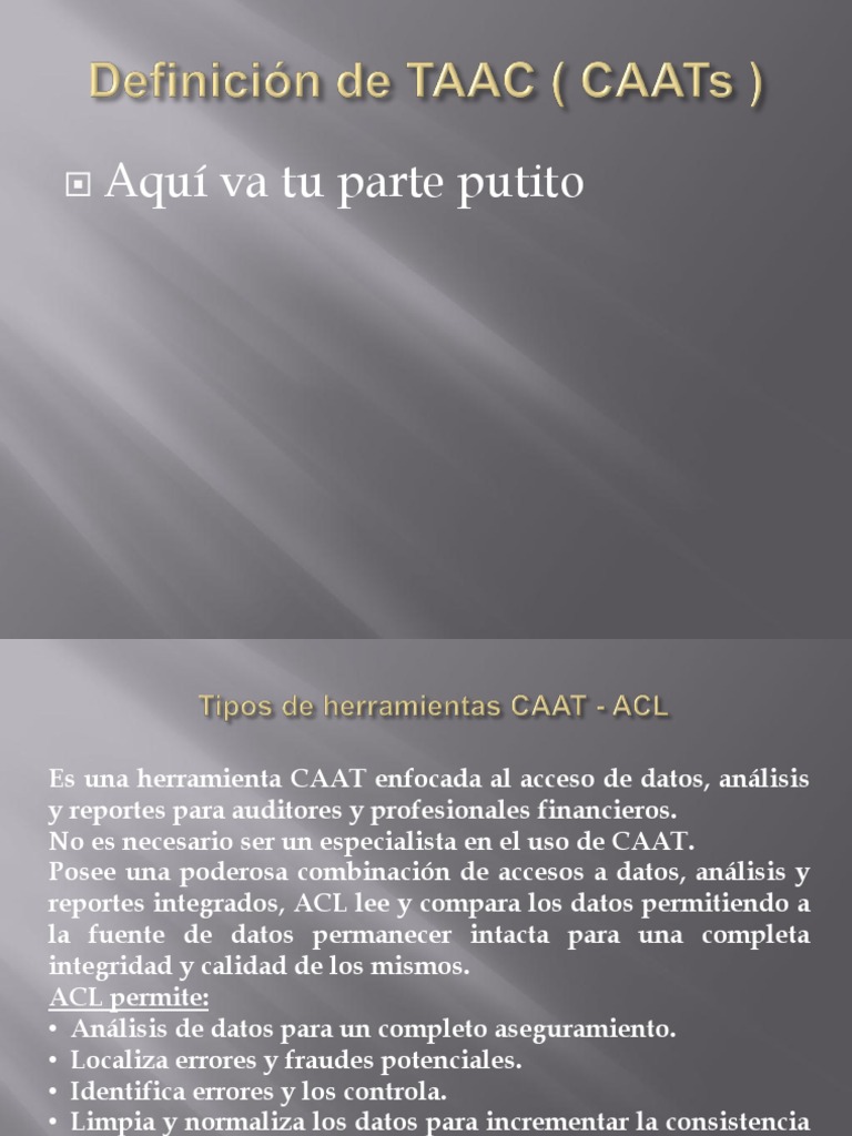 Tipos de Herramientas CAAT - Idea | PDF | Bases de datos | SQL