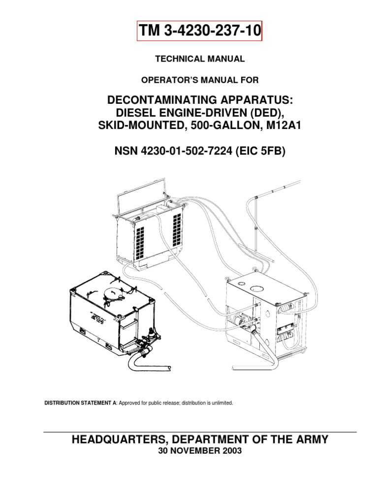 TM 3-4230-237-10 Decontaminating Apparatus M12a1 | PDF | Water Heating ...