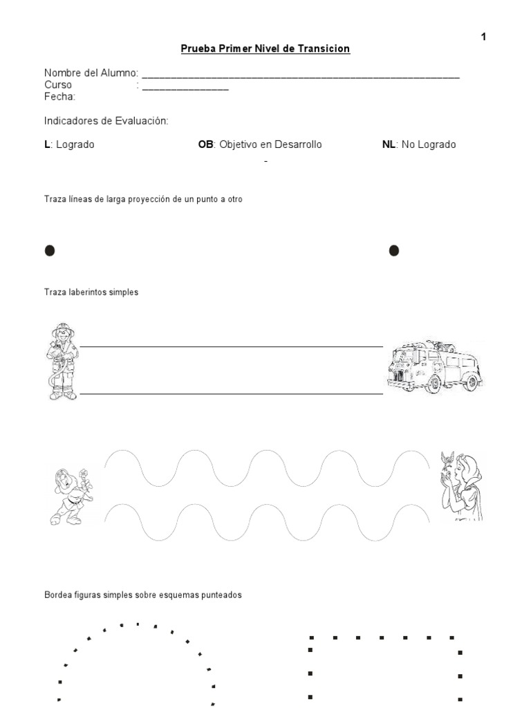 Prueba Pre Kinder | PDF