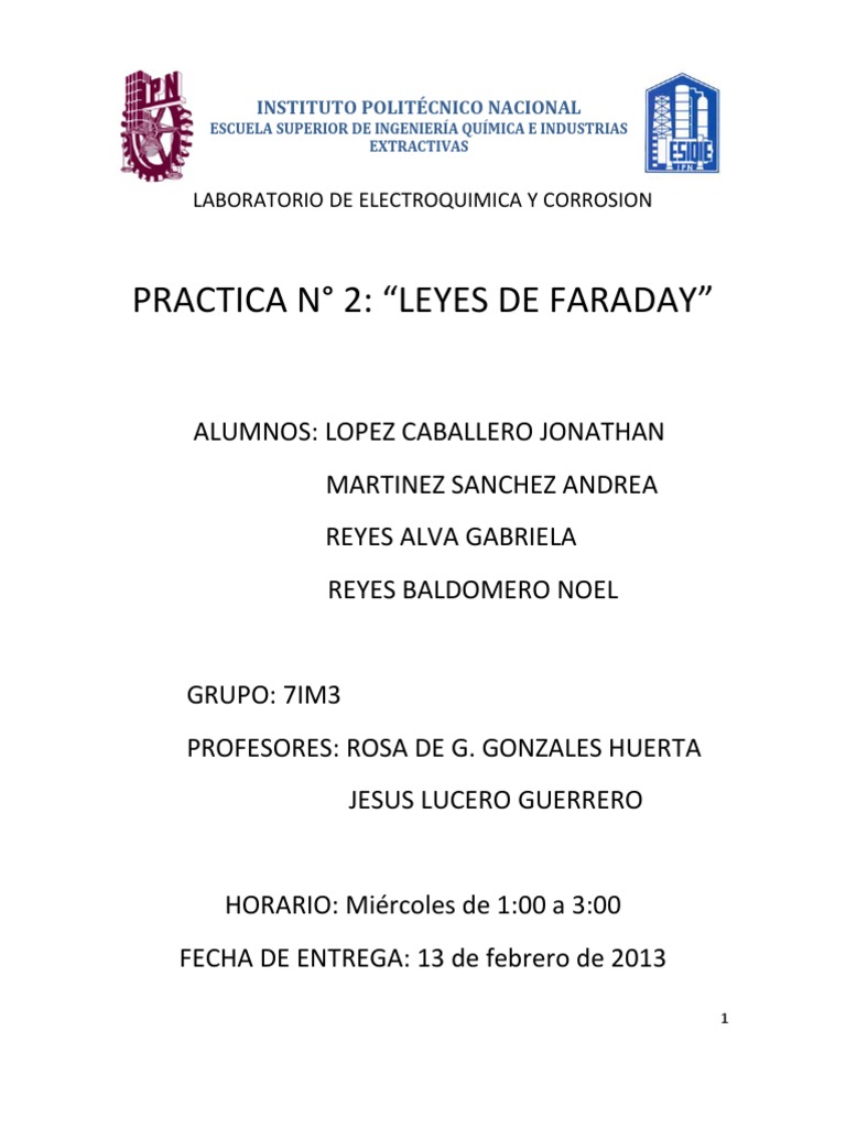 PRACTICA 2 Electroquimica | PDF