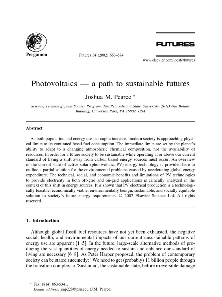 Photovoltaic - The Path To A Sustainable Future | PDF | Photovoltaics ...
