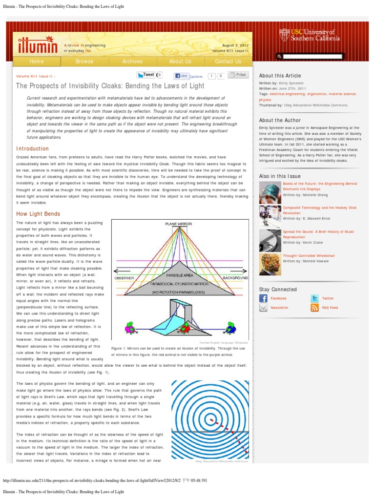 Illumin - The Prospects of Invisibility Cloaks - Bending The Laws of ...