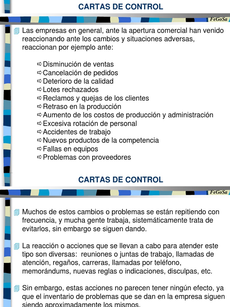 Cartas de control para la mejora continua | PDF