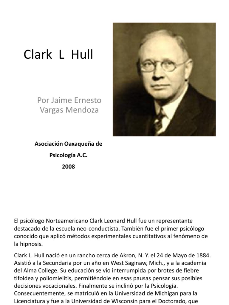 Clark l Hull | Teoría | Sicología y ciencia cognitiva | Prueba gratuita ...