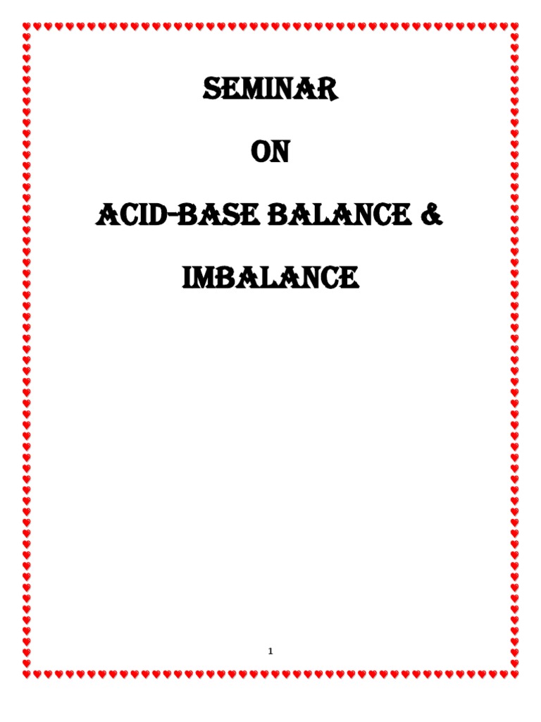 Acid Base Balance and Imbalance | PDF | Bicarbonate | Homeostasis