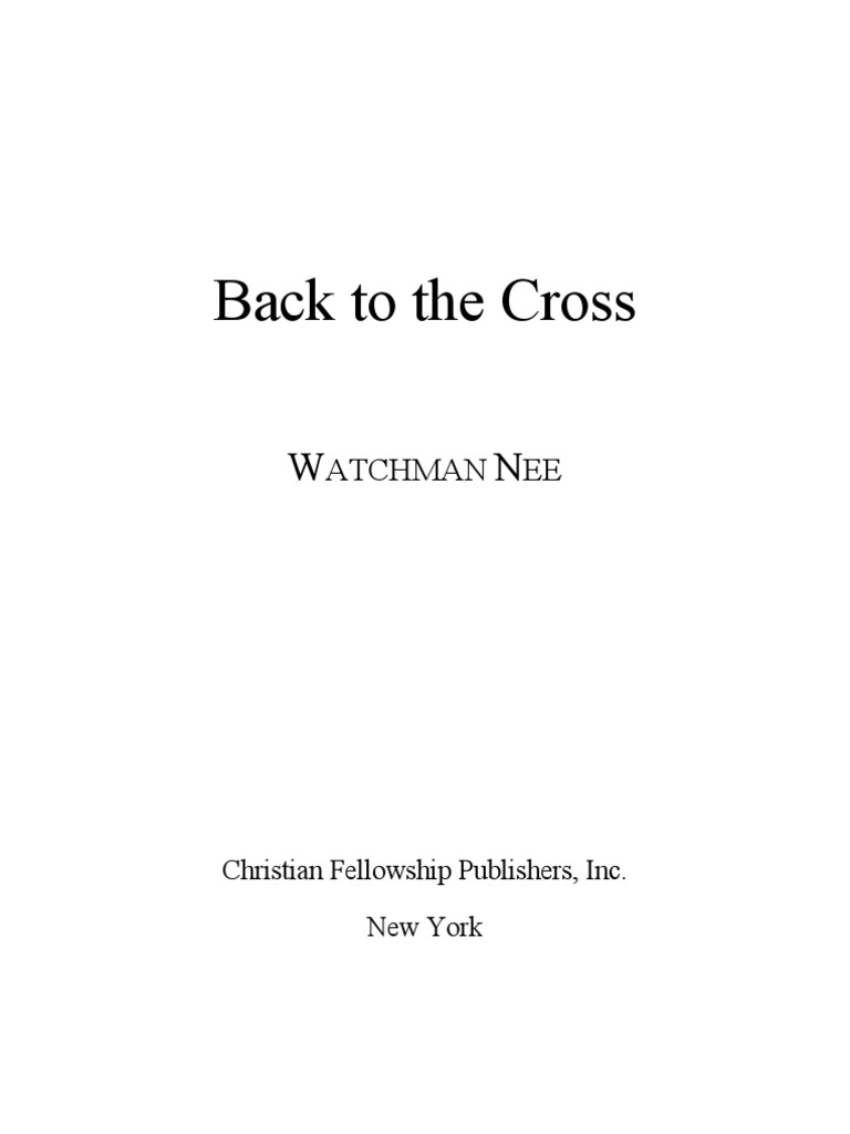 Back To The Cross | PDF | Sin | Salvation