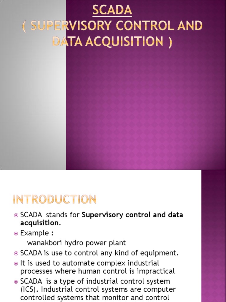 Introduction To SCada | PDF | Scada | Systems Engineering