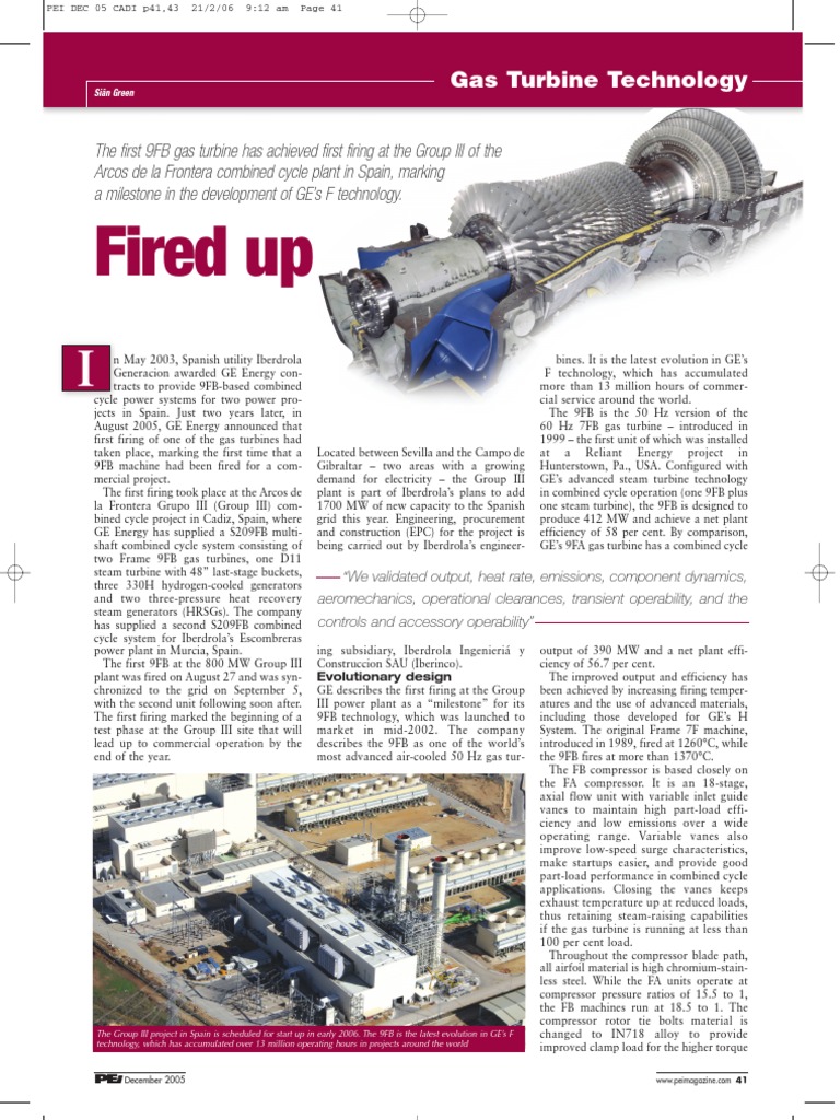 9FB Gas Turbine | PDF | Gas Turbine | Gas Compressor