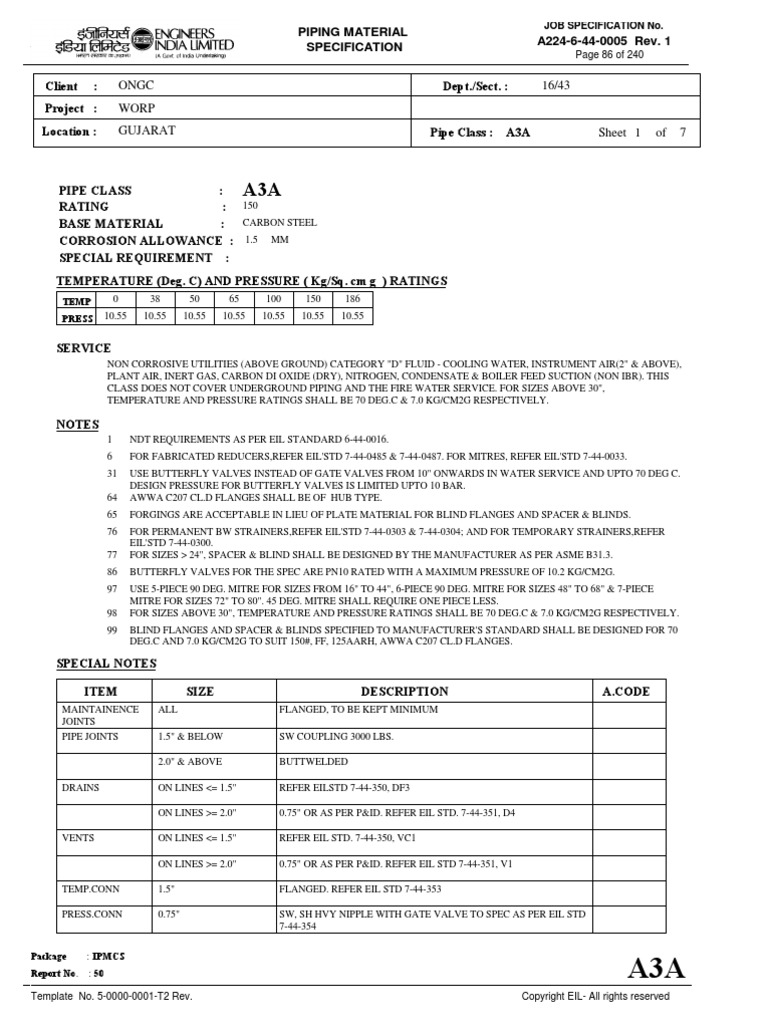 A3a Specs Eil PDF | PDF | Plumbing | Pipe (Fluid Conveyance)