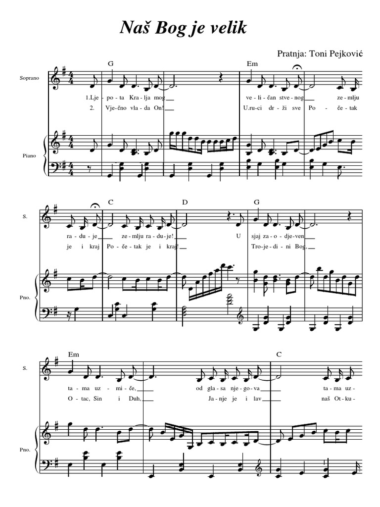 Nas Bog Je Velik | PDF