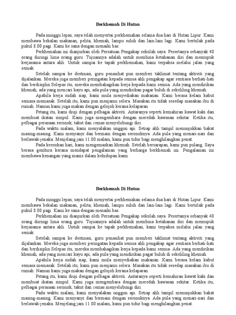 Berkhemah Di Hutan | PDF