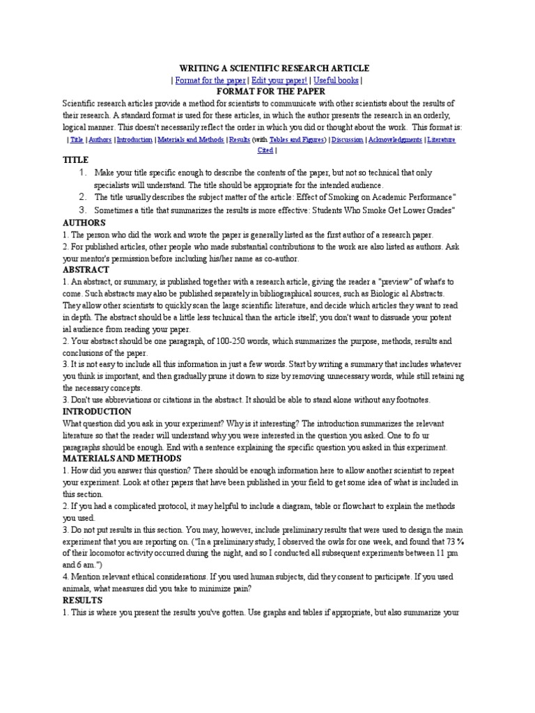 Guide to Writing Scientific Articles | PDF | Abstract (Summary ...