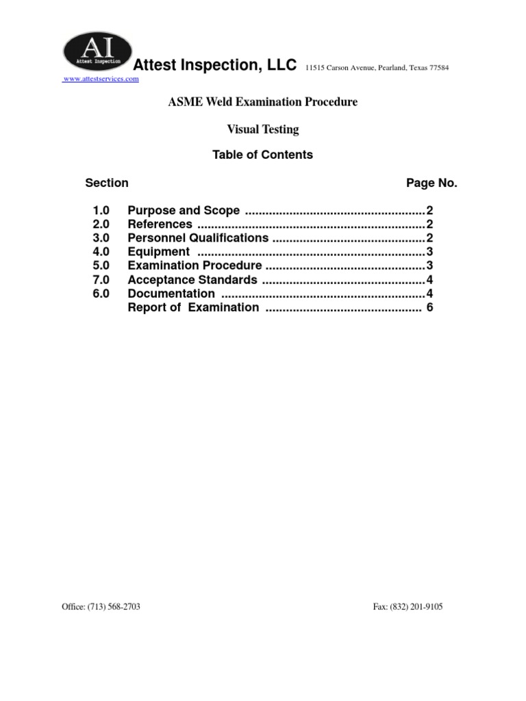 ATT VT-1.0A Rev. 2 Procedure | PDF | Nondestructive Testing | Building ...