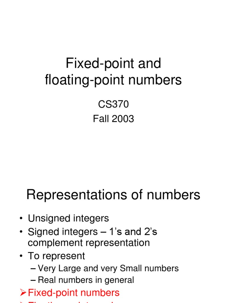 Fixed Point and Floating Point Representation #2 | PDF | Discrete ...
