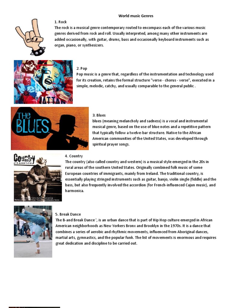 World Music Genres | PDF | Dance Music | Hip Hop Music