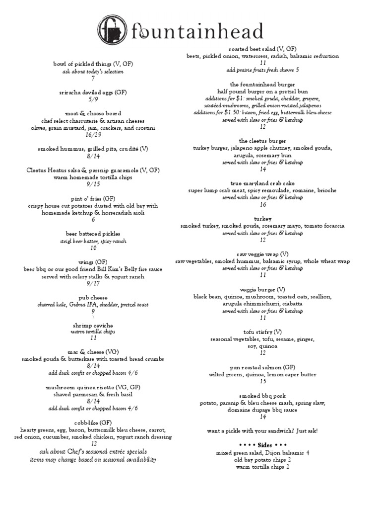 Main Floor Dinner Menu 08.13.13 | PDF | Hamburgers | French Fries