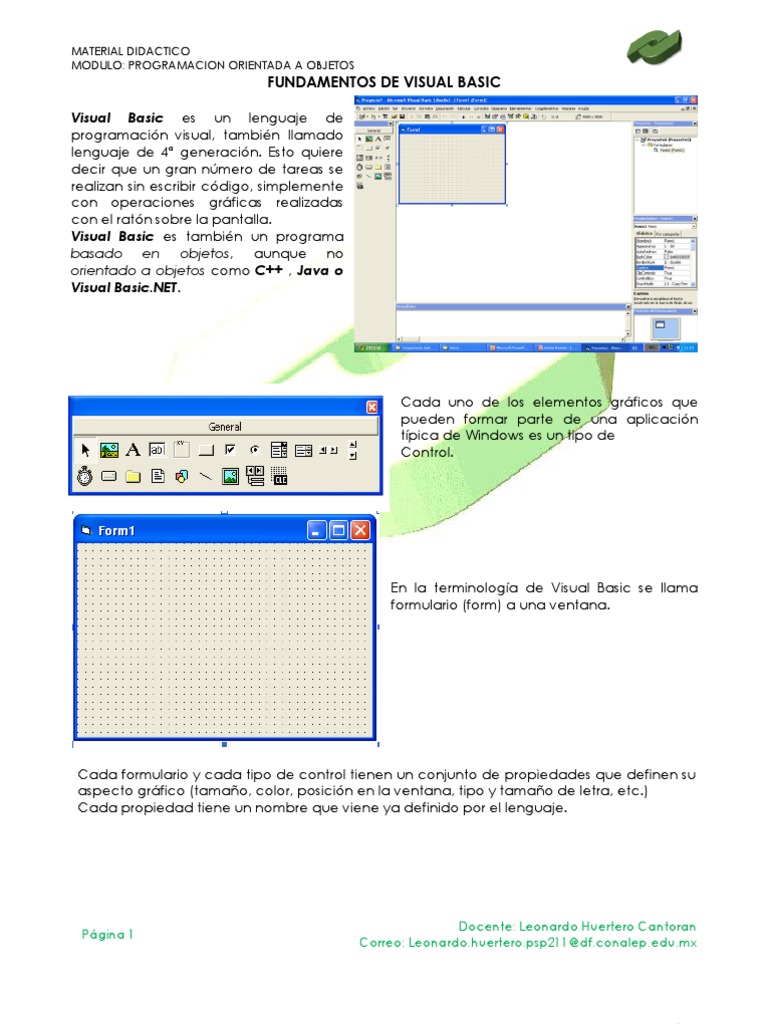 Fundamentos de Visual Basic en POO | PDF | Objeto (informática) | Básico