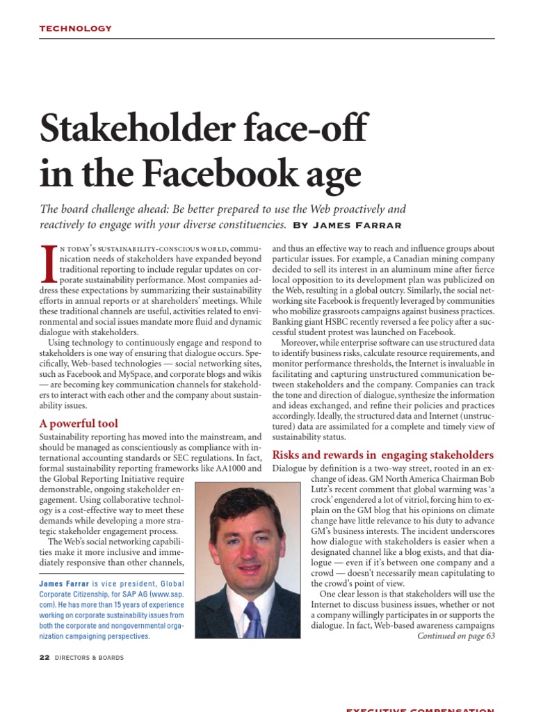 Stakeholder and Facebook | Download Free PDF | Stakeholder (Corporate ...